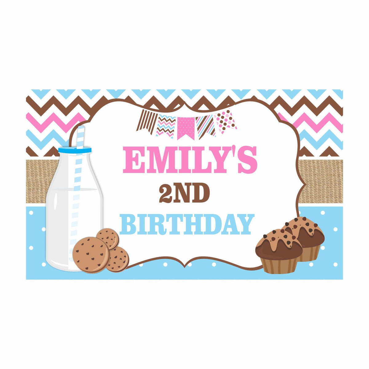 Milk and Cookies Theme Backdrop – PRETTY UR PARTY