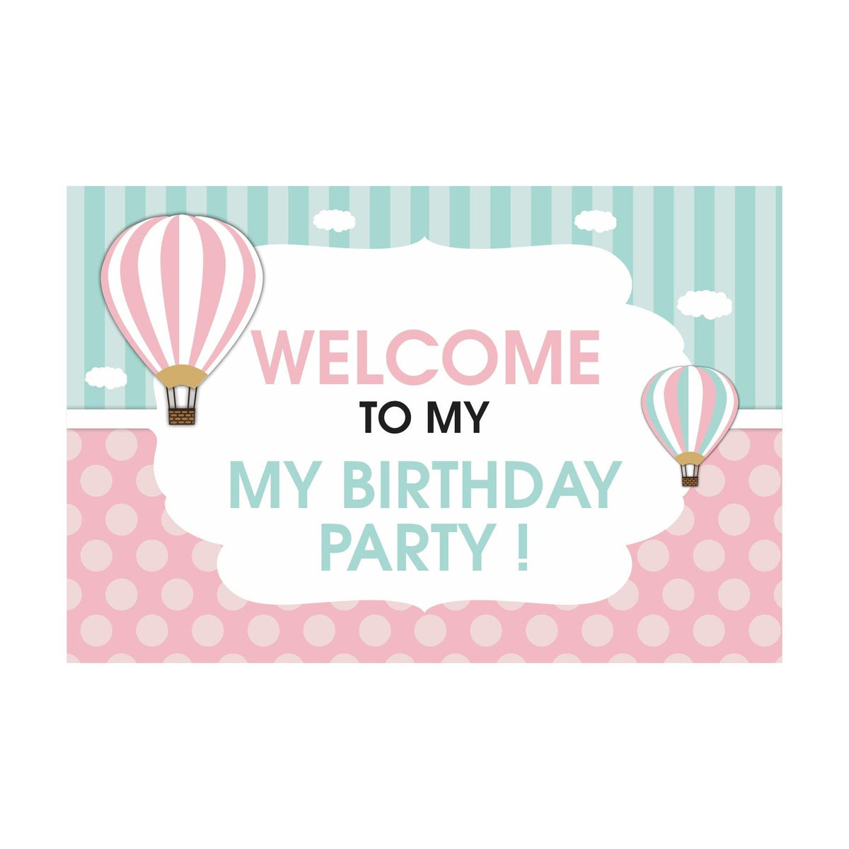 Hot Air Balloon Party Theme Entrance Banner | Hot Air Balloon Party ...