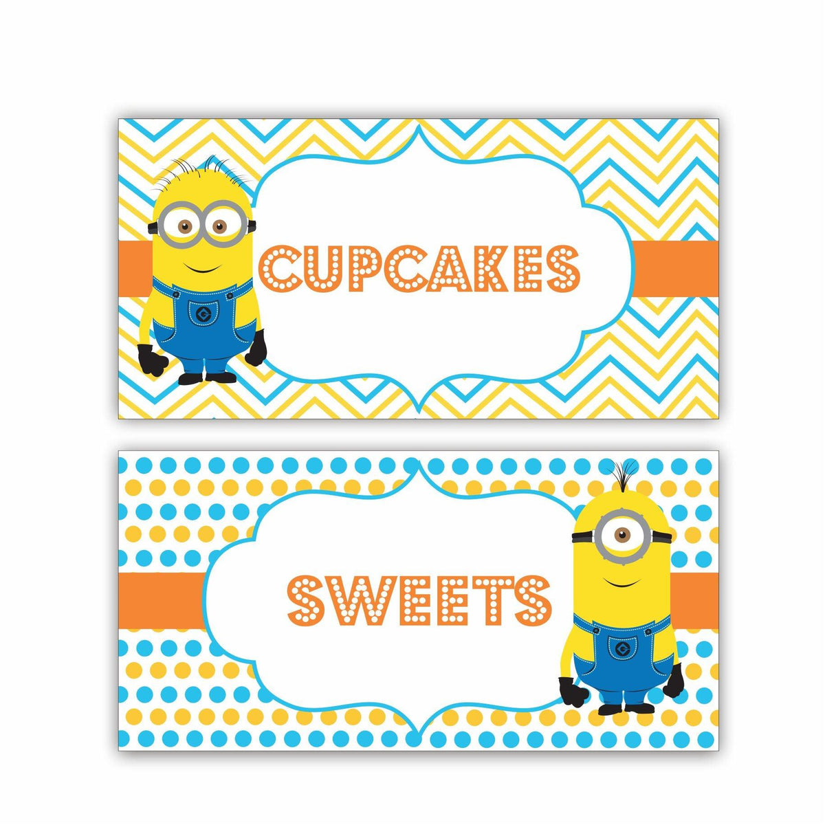 Despicable Me Minions Theme Food Labels | Buffet Table Cards – PRETTY ...