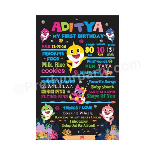 Baby Shark Theme Chalkboard Poster – PRETTY UR PARTY