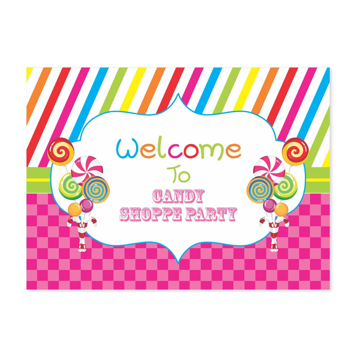 Candy Shoppe Party Theme Entrance Banner | Candy Shoppe Party Door Sign ...