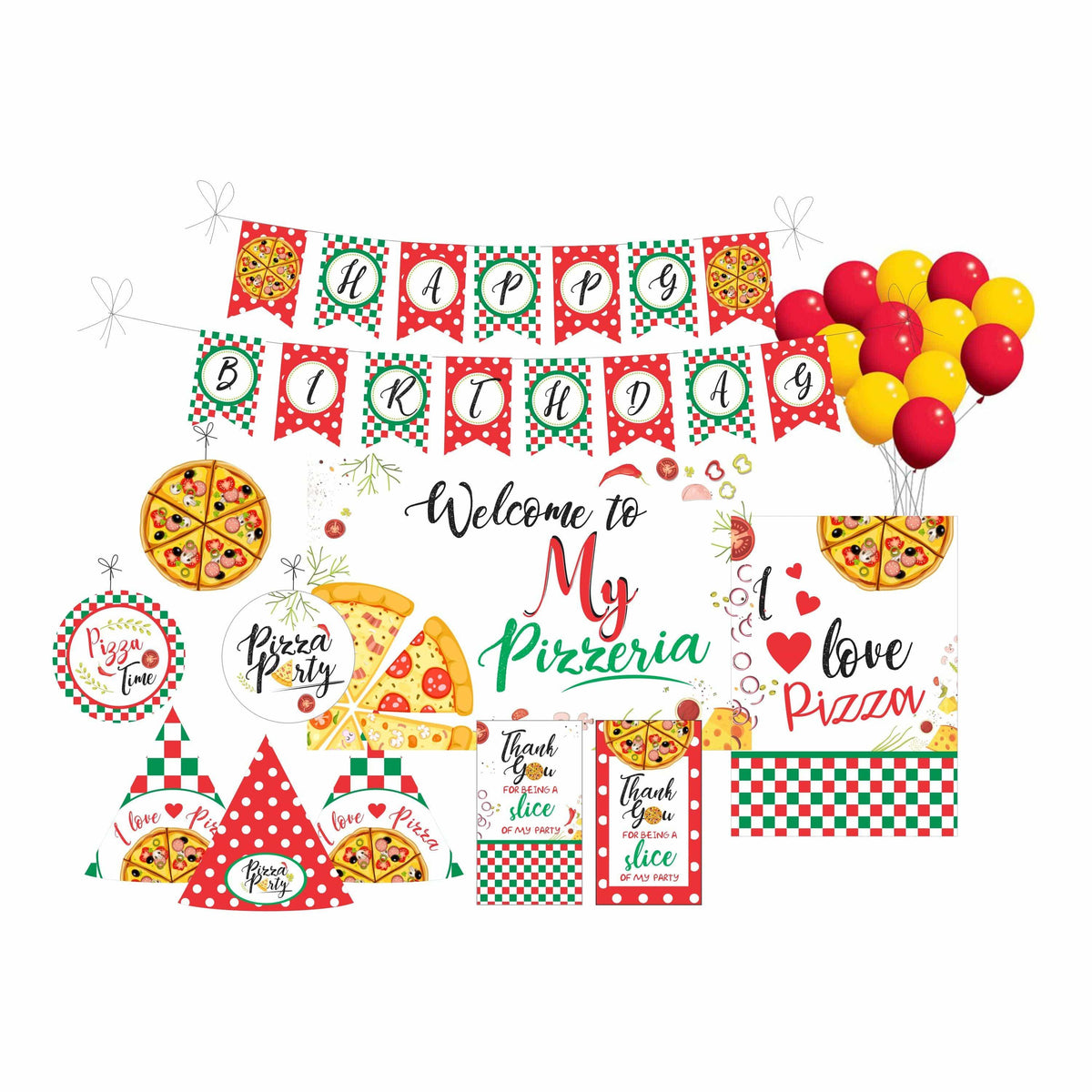 Pizza Theme Party Packages | Ready-to-Use Decor Sets – PRETTY UR PARTY