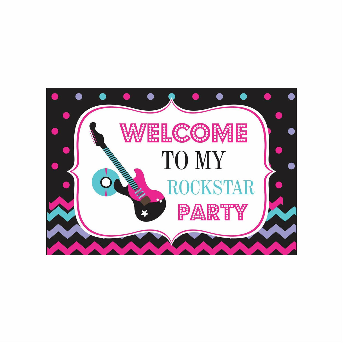 Girly Rockstar Entrance Banner | Girly Rockstar Sign – PRETTY UR PARTY