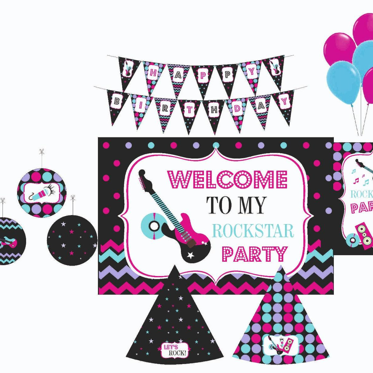 Girly Rockstar Theme Party Package – PRETTY UR PARTY
