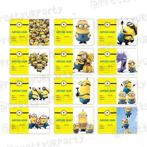 Despicable Me Minions Book Name Labels – PRETTY UR PARTY