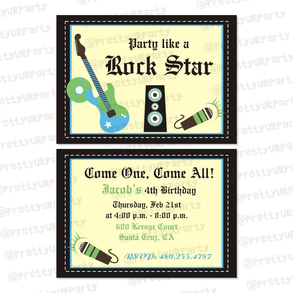 Rockstar Theme Invitations | Rockstar Invites – PRETTY UR PARTY