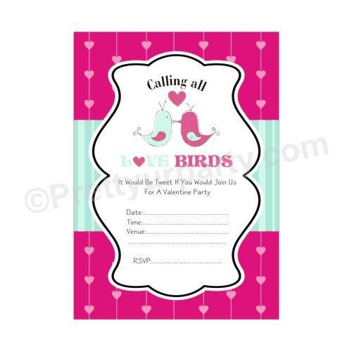 Love Birds Valentines Theme Invitations | Love Birds Valentines Invites ...
