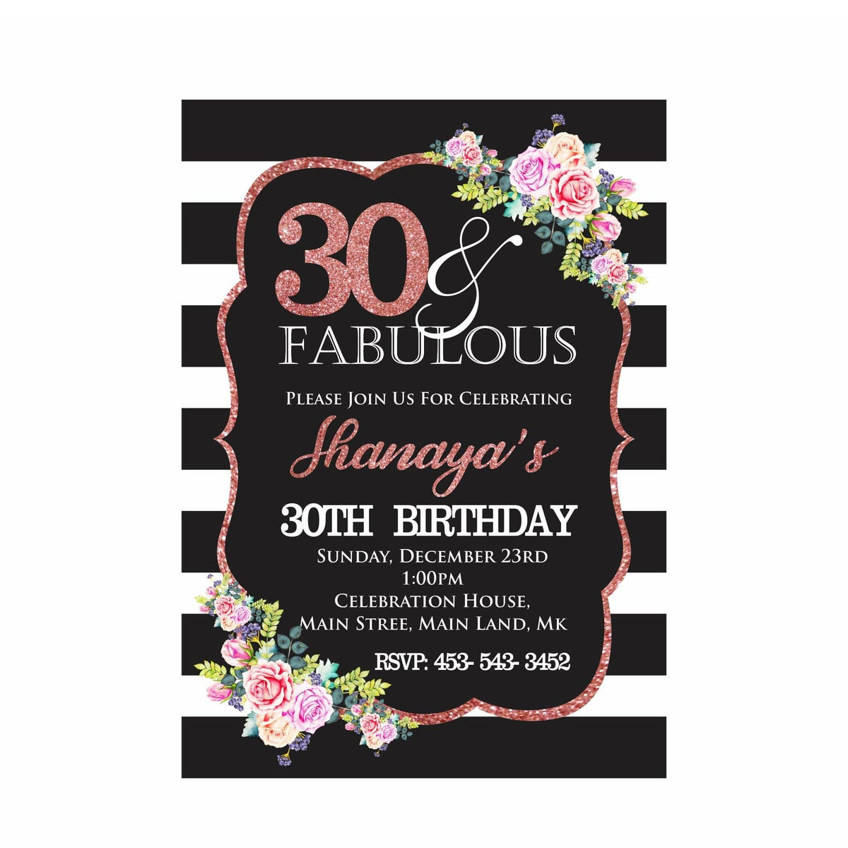 30th Birthday Theme Invitations | 30th Birthday Invites – PRETTY UR PARTY