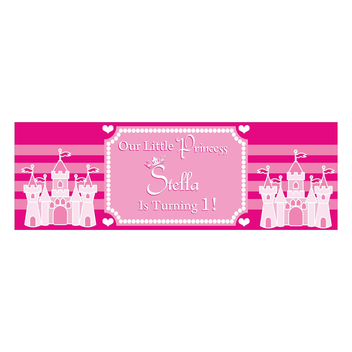 Personalised Princess 1st birthday banner – PRETTY UR PARTY