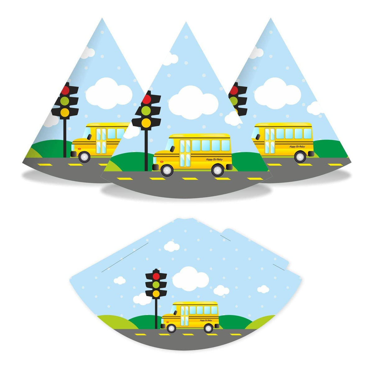 Wheels on the Bus Hats | Wheels on the Bus party hats | Wheels on the ...