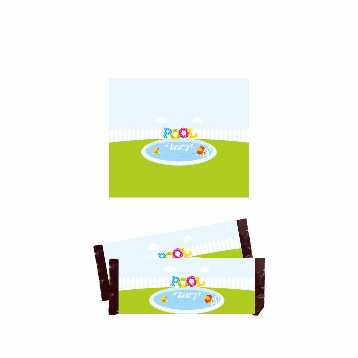 Pool Party Theme Chocolate Wrapper for Parties | Cute & Fun Design ...