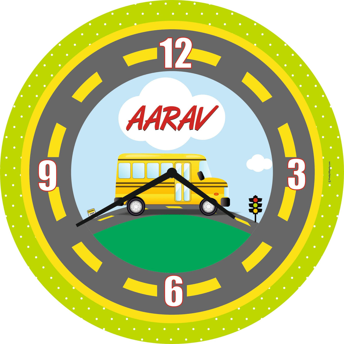 Personalised Wheel on Bus Clock - Round – PRETTY UR PARTY