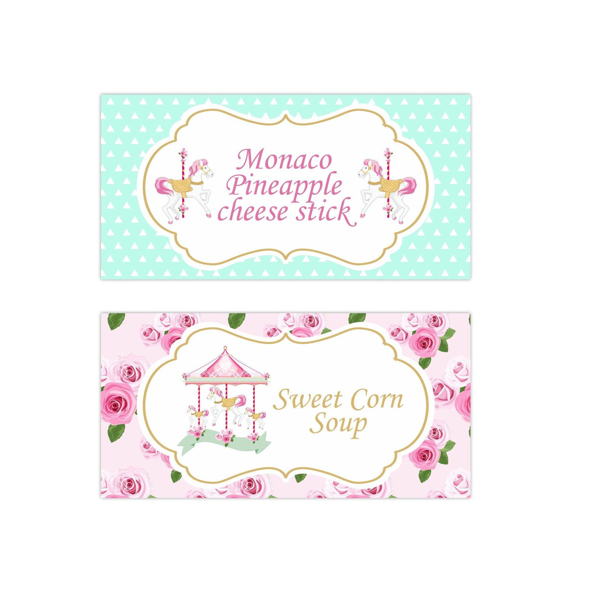 Carousel Food Labels | Buffet Table Cards – PRETTY UR PARTY
