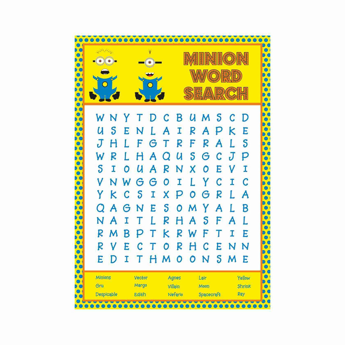 Despicable Me Minions Word Search Game | Buy Minions Word Search Game ...
