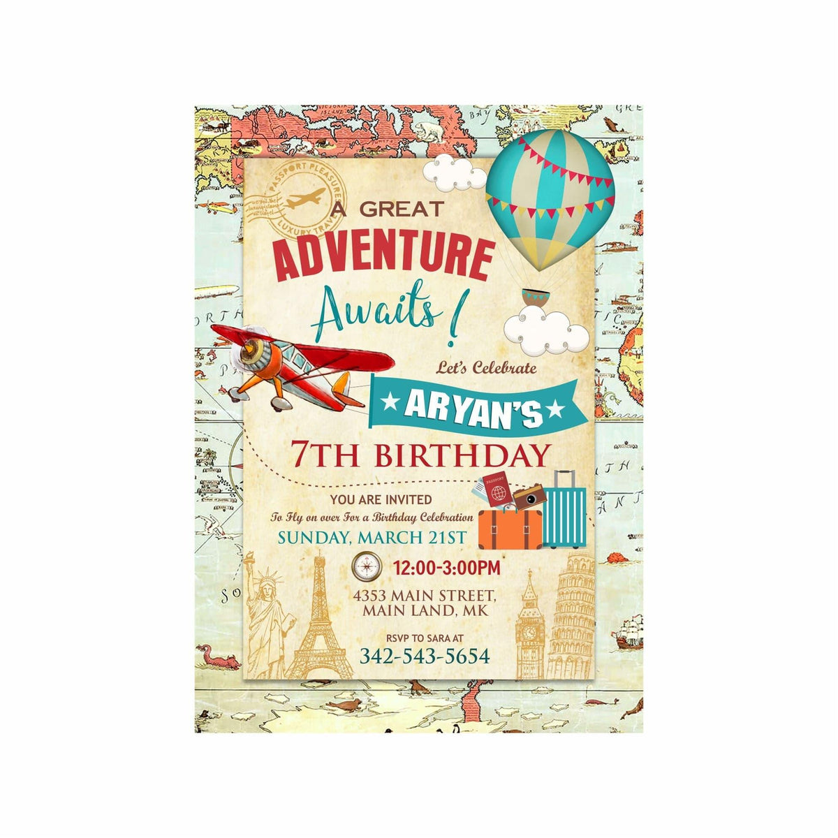 Travel Theme Invitations | Travel Invites – PRETTY UR PARTY