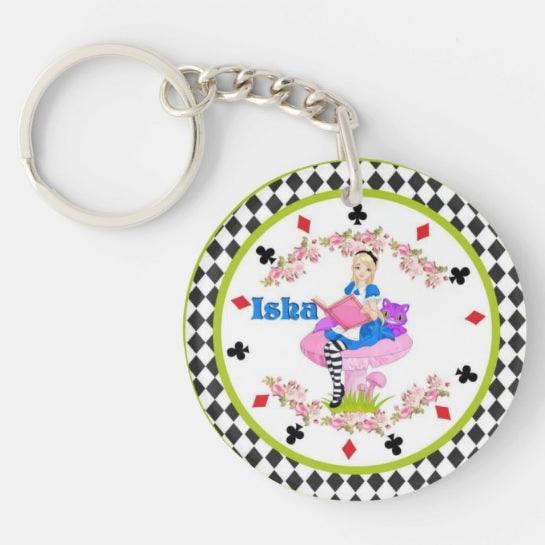 Personalised Alice in Wonderland Keychain – PRETTY UR PARTY