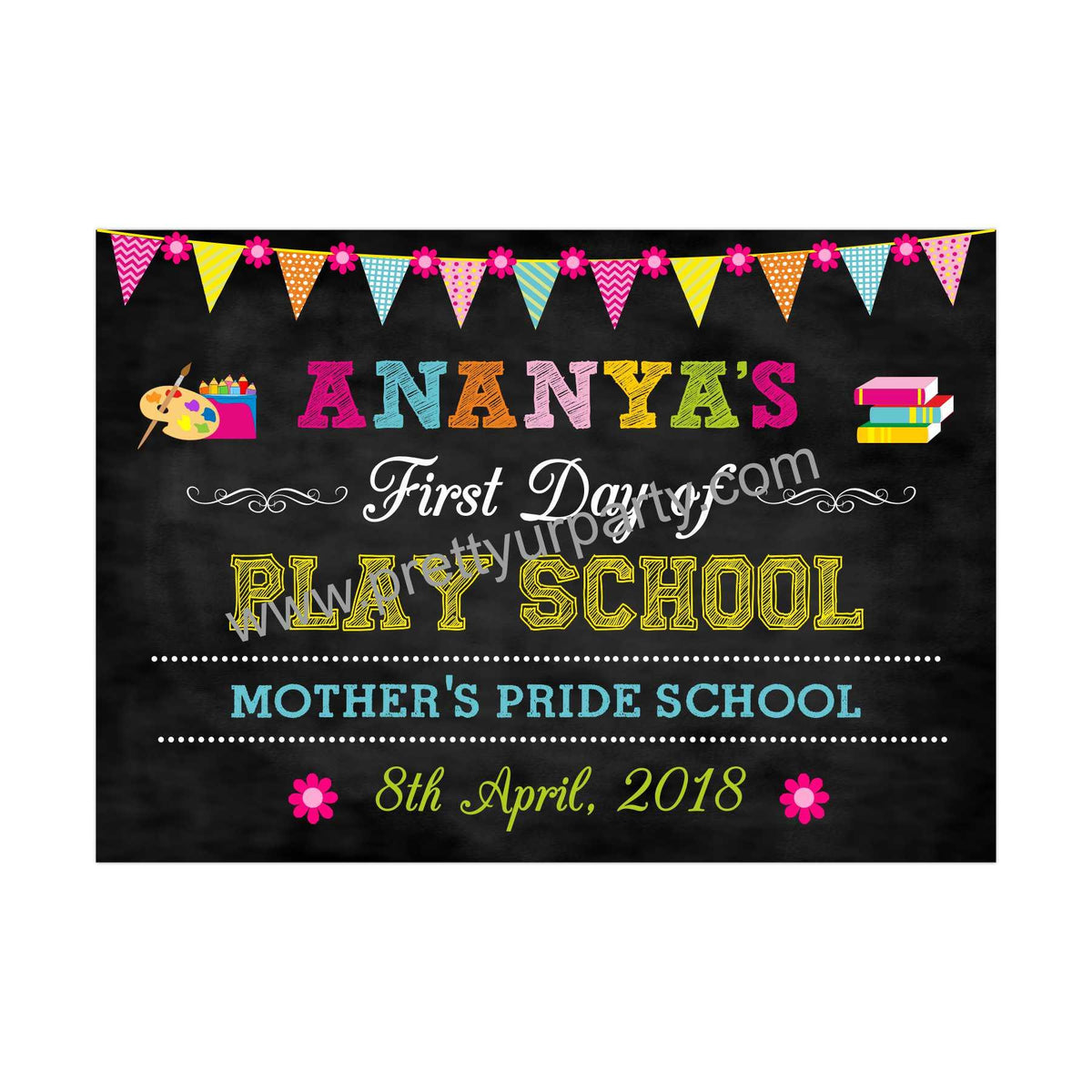 First Day of School Sign - Design 1 – PRETTY UR PARTY
