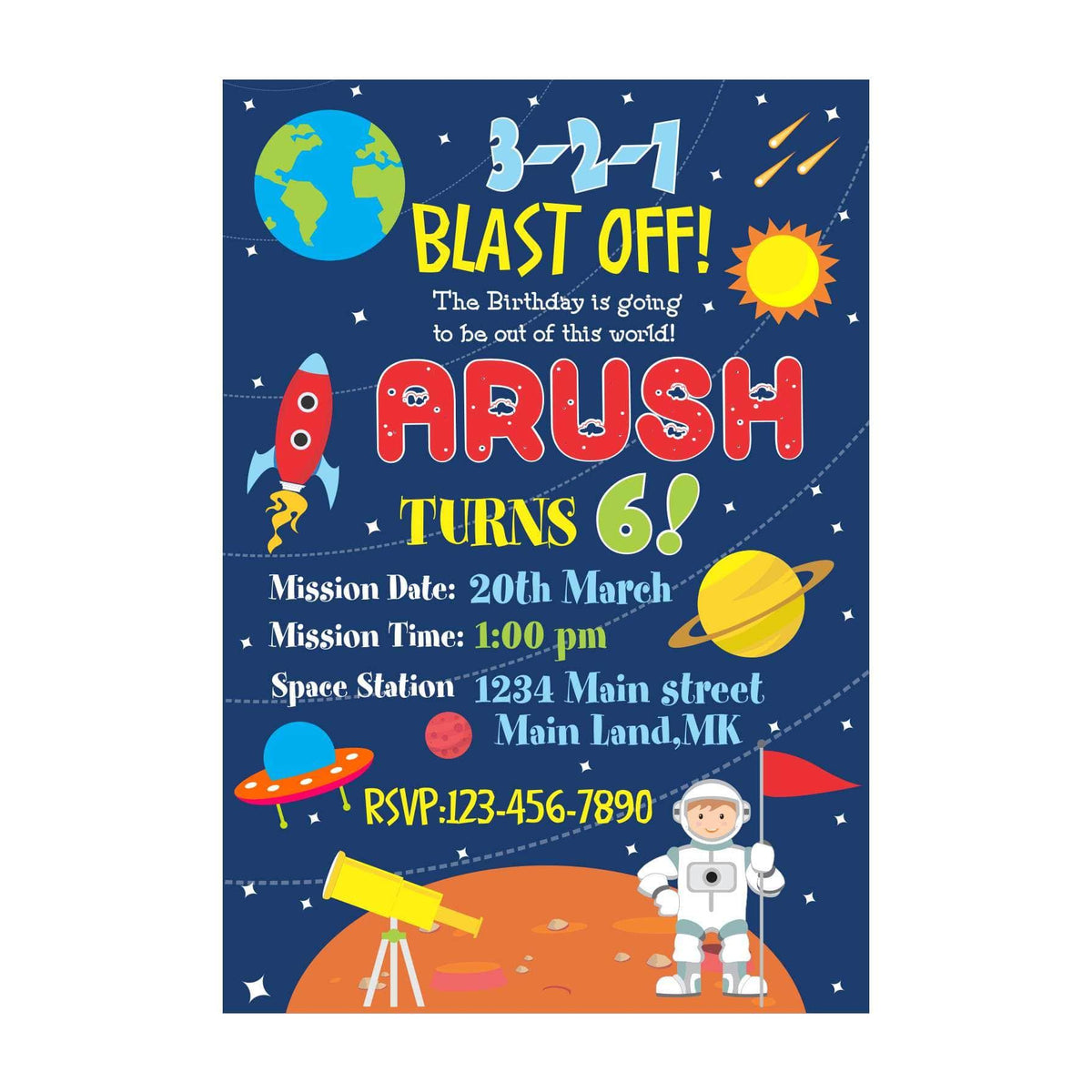 Space Theme Invitations | Space Invites – PRETTY UR PARTY