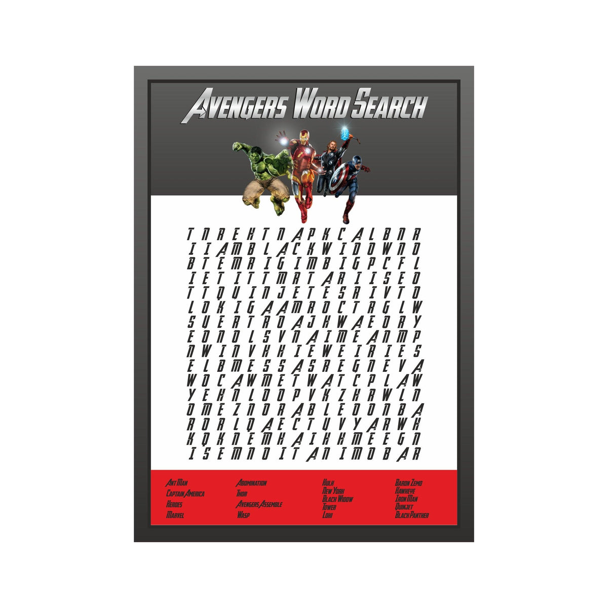 Avengers Word Search Game | Buy Avengers Word Search Game Online ...