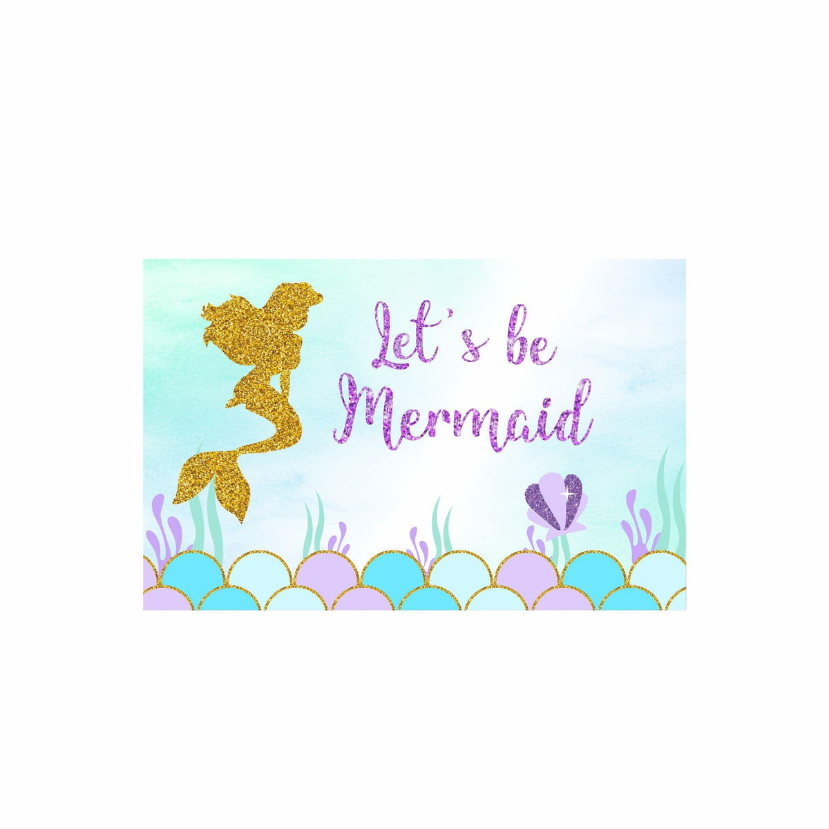 Aqua Mermaid Theme Backdrop – PRETTY UR PARTY