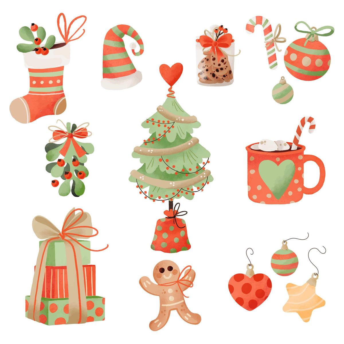 Watercolour Christmas theme Cutouts – Perfect decor for Kids’ Parties ...