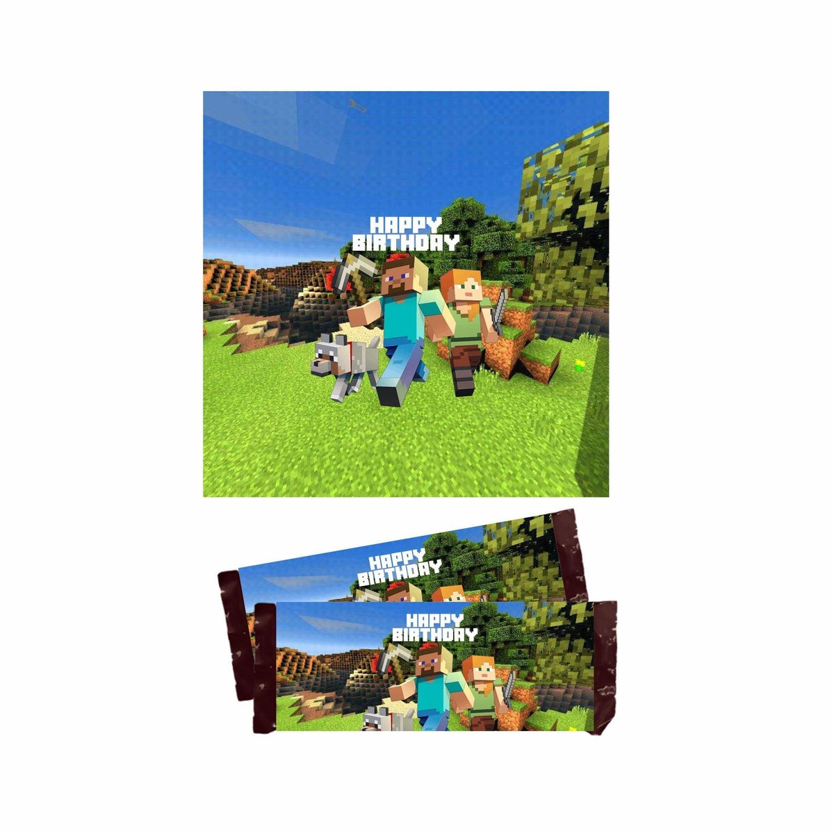 Minecraft Theme Chocolate Wrappers – PRETTY UR PARTY