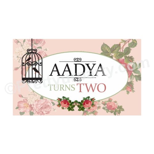 Pink Floral and Bird Cage Theme Backdrop – PRETTY UR PARTY