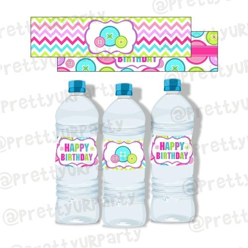 Cute As a Button Water Bottle Labels – PRETTY UR PARTY