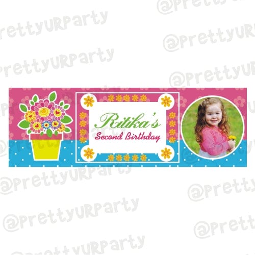 Personalized Flowers Birthday Banner 36in – PRETTY UR PARTY