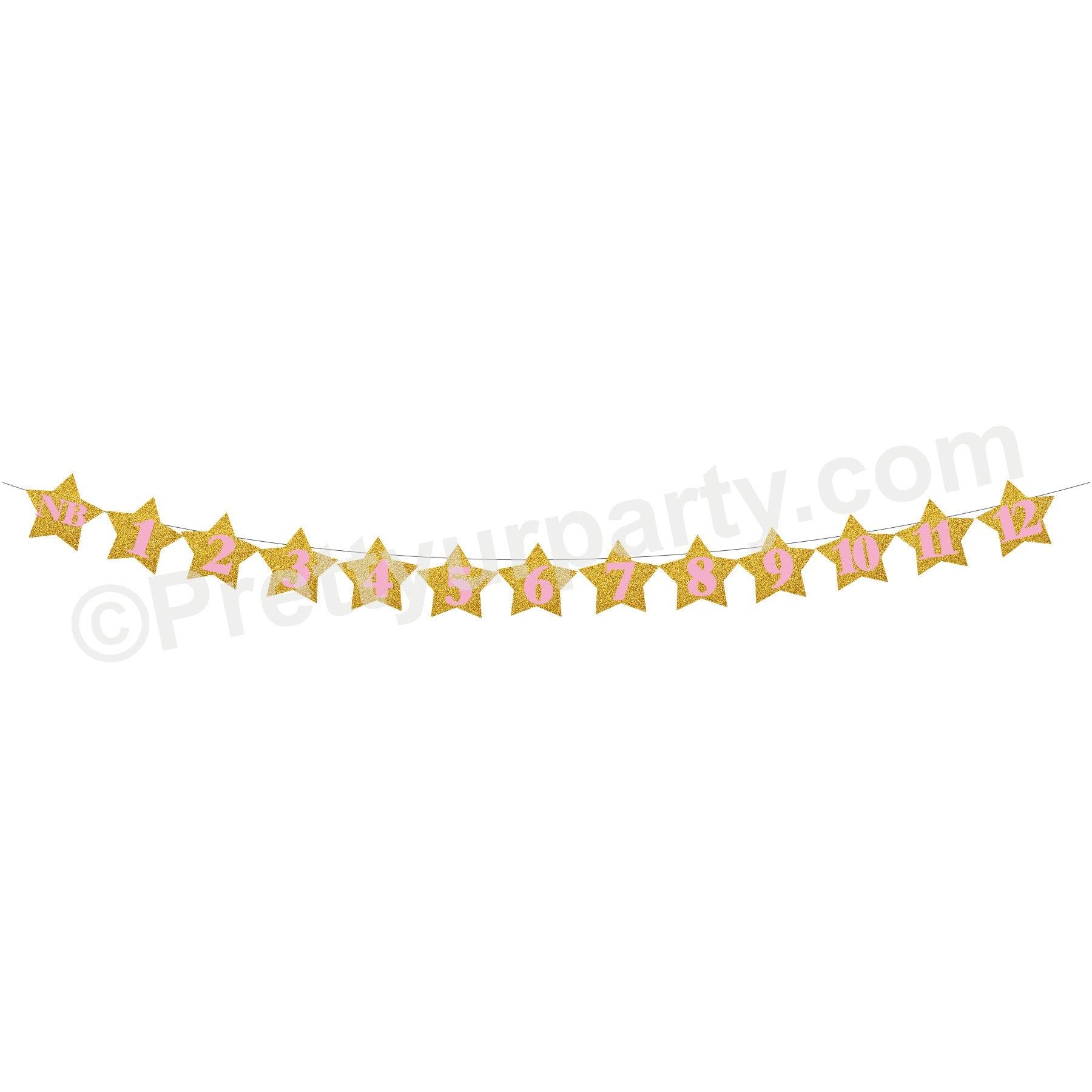 Gold Star Monthly Photo Banner – PRETTY UR PARTY