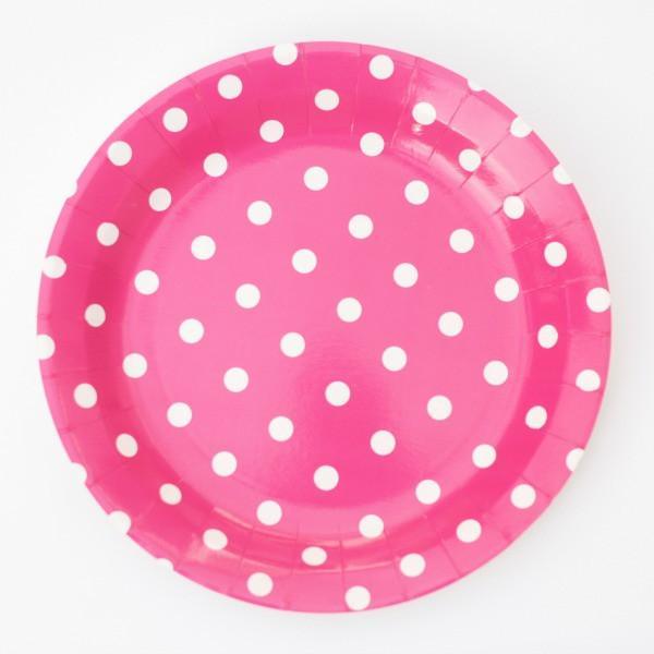 Dark Pink Polka Dots Paper Plates – PRETTY UR PARTY
