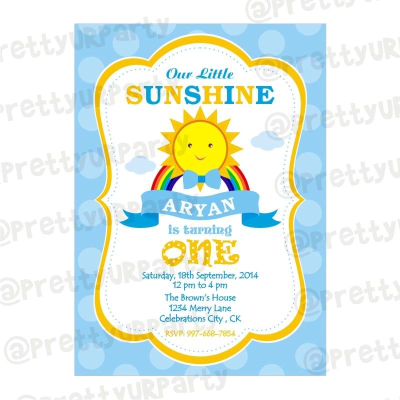 Sunshine Theme Invitations | Sunshine Invites – PRETTY UR PARTY
