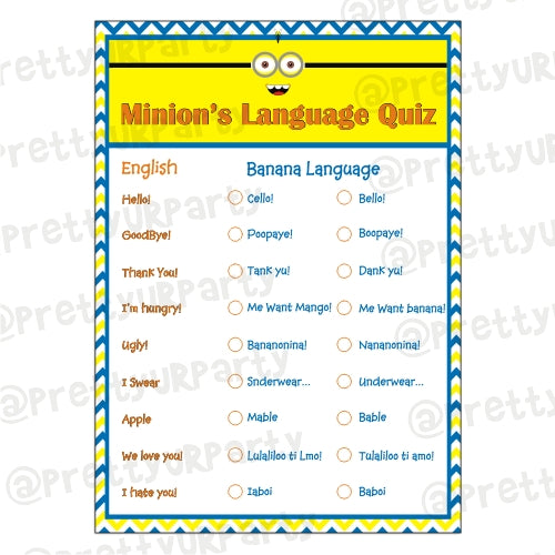 Despicable Me Minions Quiz Game | Buy Minions Quiz Game Online – PRETTY ...