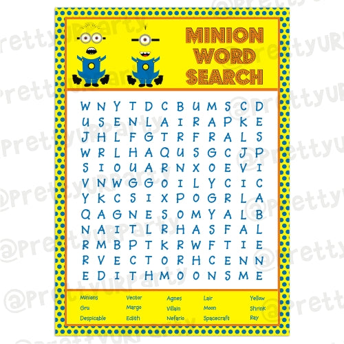 Despicable Me Minions Word Search Game | Buy Minions Word Search Game ...