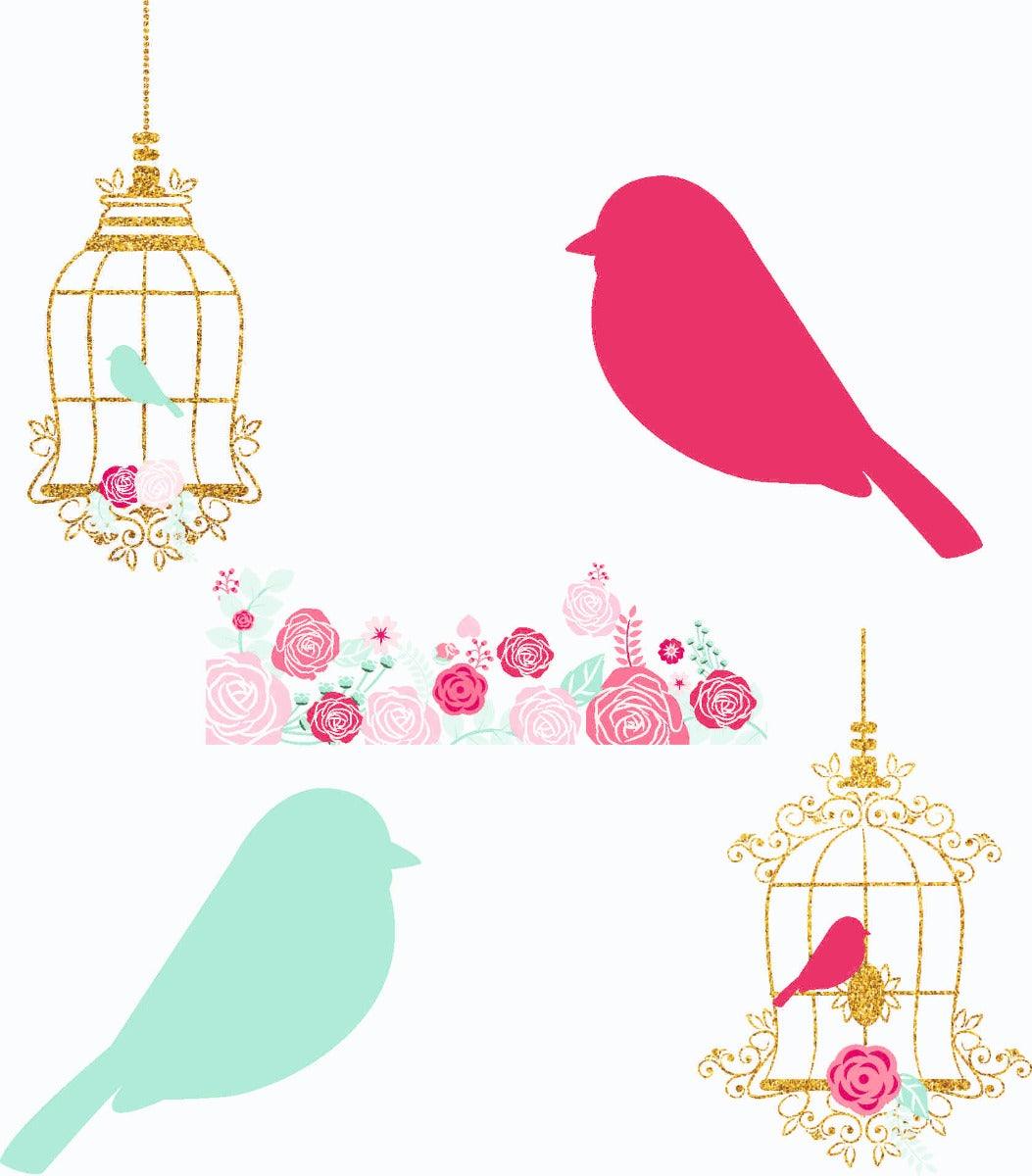 Mint and Pink Floral Theme Cutouts – PRETTY UR PARTY