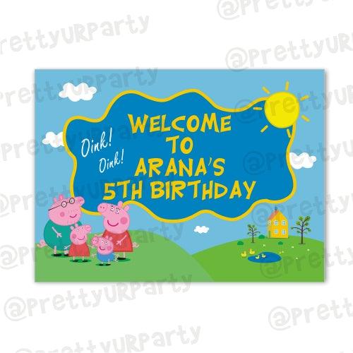 Peppa pig Inspired Party Theme Entrance Banner | Peppa pig Inspired ...