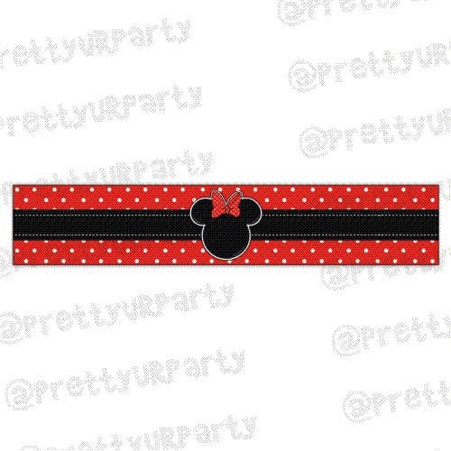 Red Minnie Mouse Inspired Wrist Bands | Mickey Mouse wrist bands ...